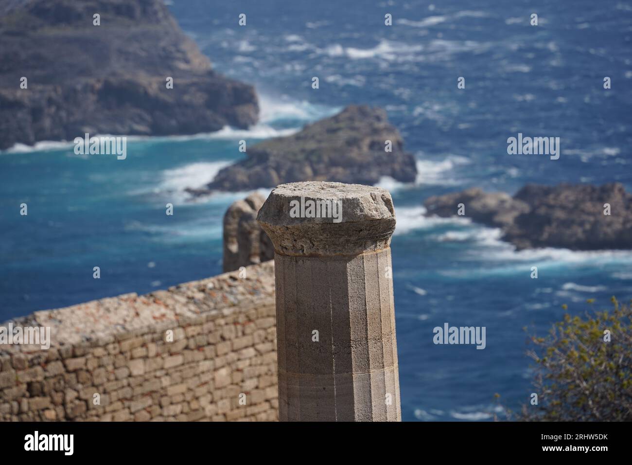 Ruins of Acropolis of Lindos, ancient architecture of Rhodes ...