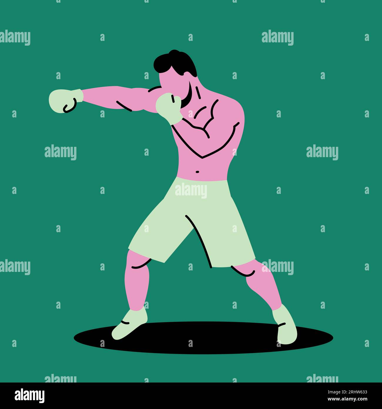 Boxing player color concept Stock Vector Image & Art - Alamy