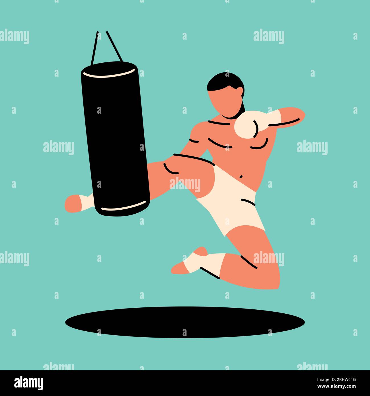 Thai boxing player color concept Stock Vector Image & Art - Alamy