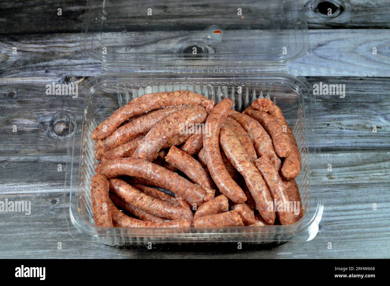 Middle Eastern raw fresh beef sausage, Egyptian sausages. it is a dry ...