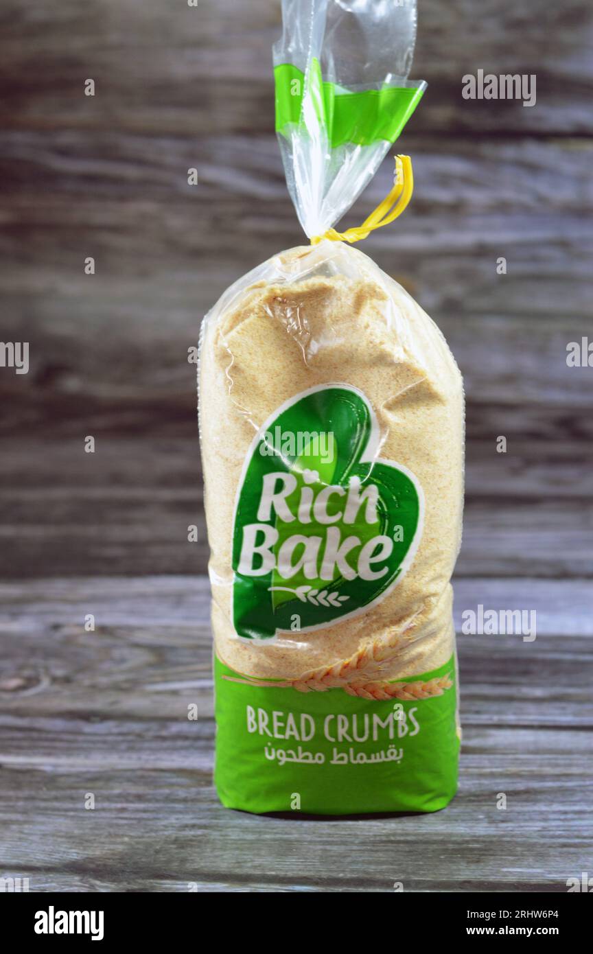 Cairo, Egypt, July 29 2023: Rich bake bread crumbs, for crunchy snacks ...