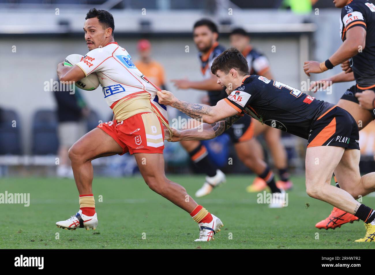Sydney, Australia. 19th Aug, 2023. Trai Fuller of the Dolphins is ...