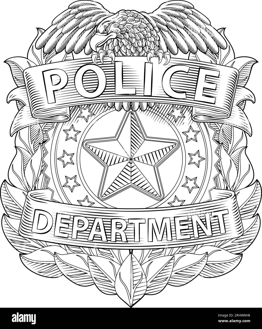 Police Badge Shield Star Sheriff Cop Crest Symbol Stock Vector Image ...