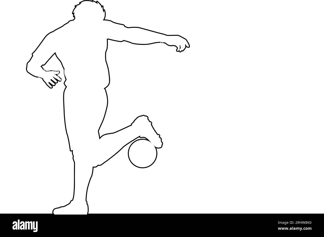 Soccer Football Player Line Silhouette Outline Stock Vector Image & Art ...