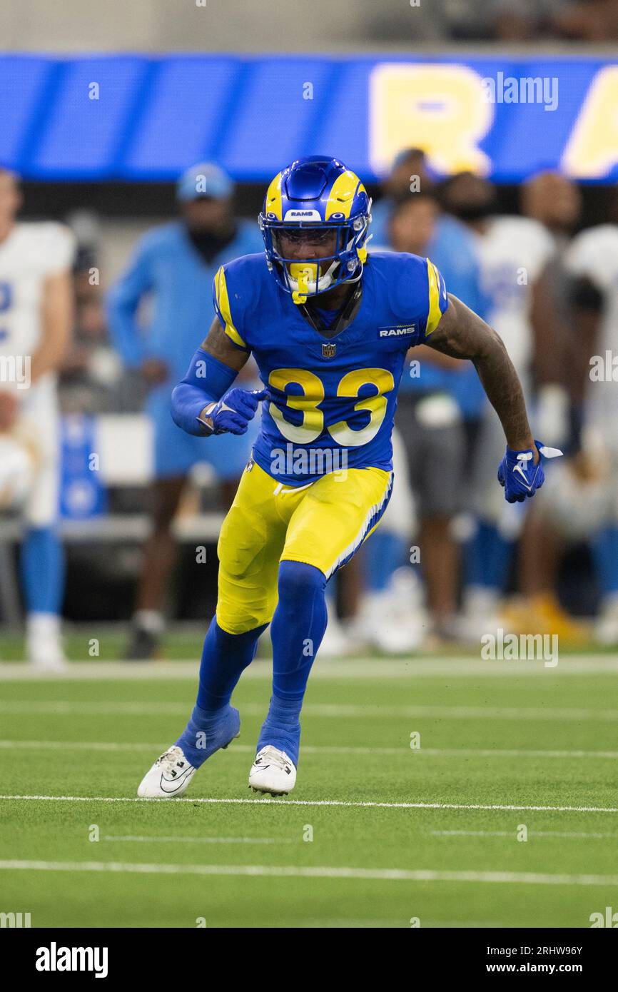 Los Angeles Rams defensive back Rashad Torrence II runs during an NFL ...