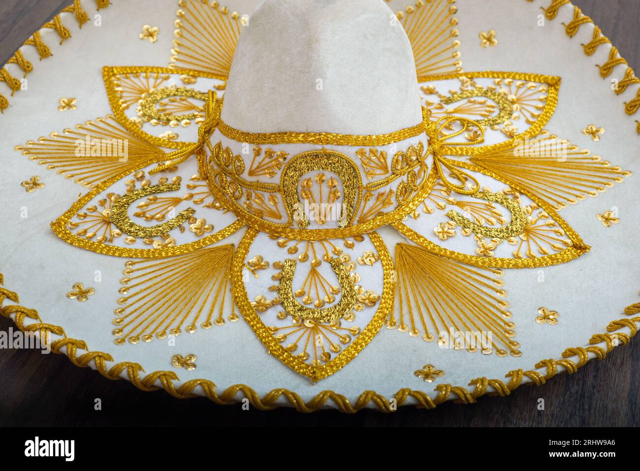 Decorative details of a charro hat.. Mariachi hat. Typical mexican ...