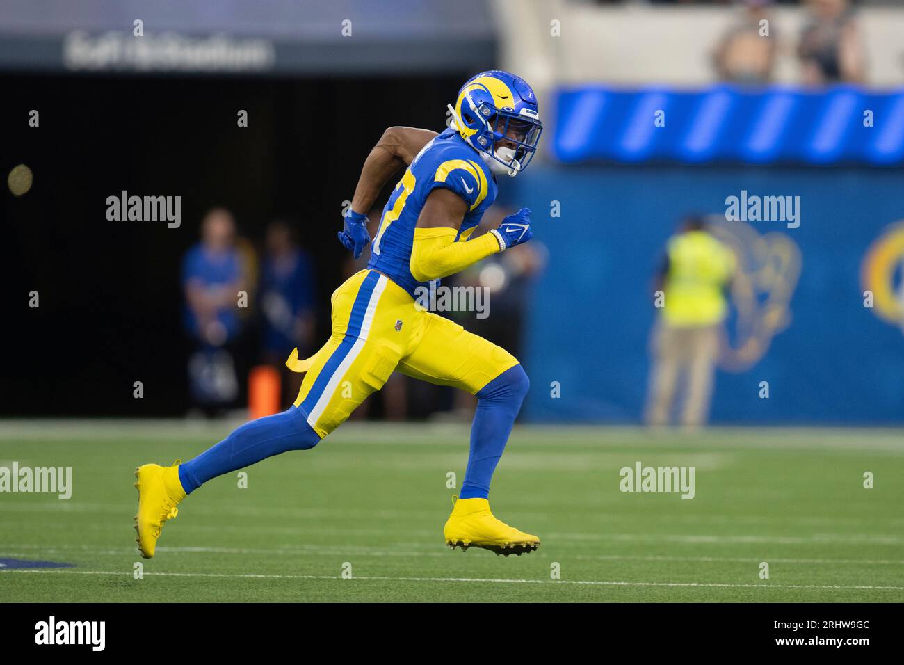 Los Angeles Rams safety Quentin Lake (37) runs during an NFL preseason ...