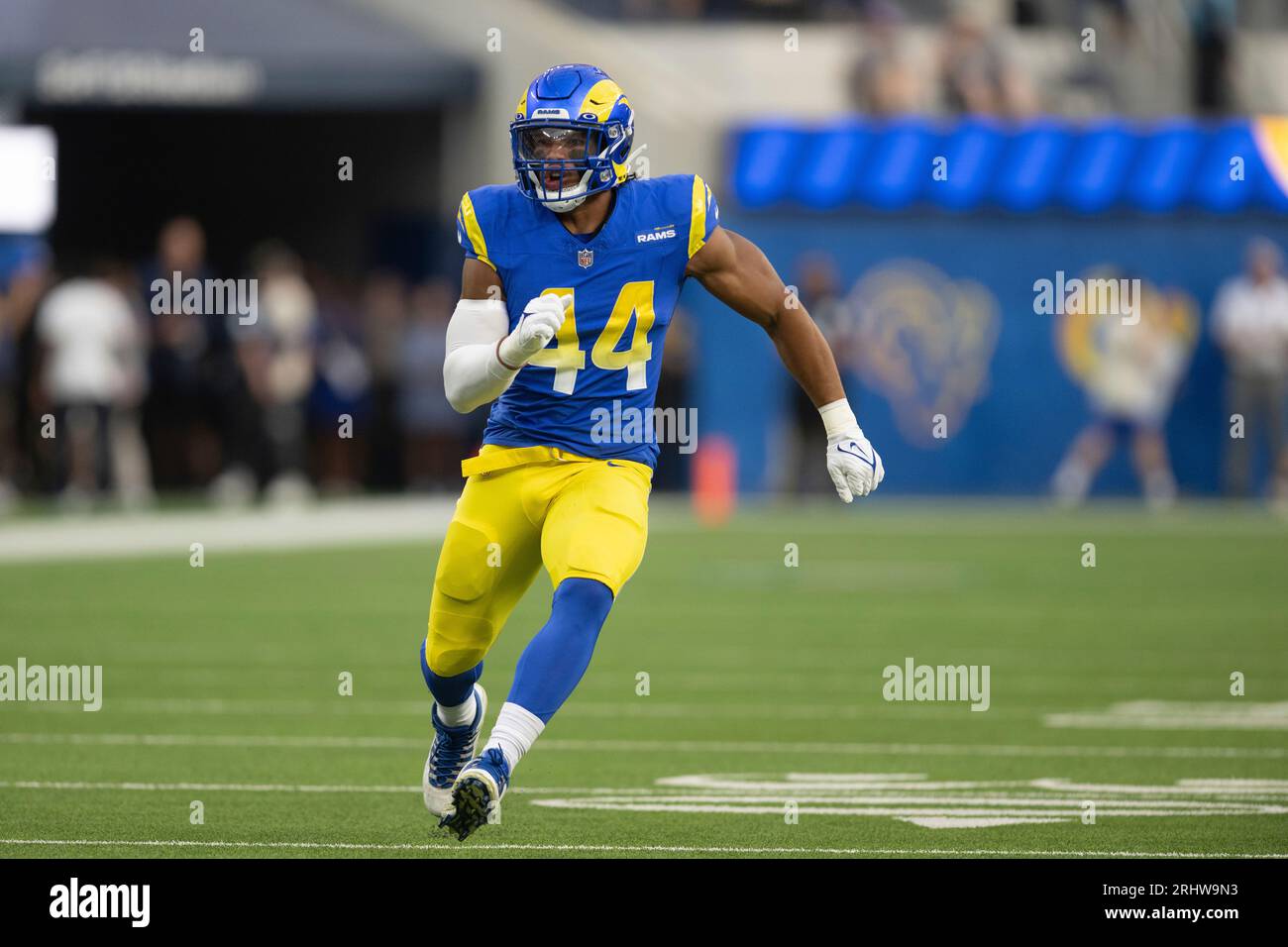 Los Angeles Rams linebacker Daniel Hardy (44) runs during an NFL ...