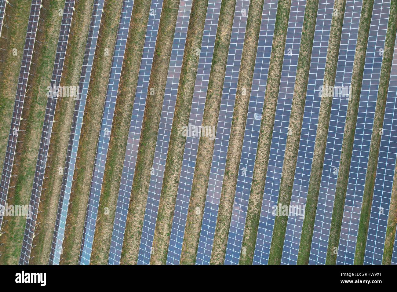 Modern solar power plant, photovoltaic panels green energy electricity ...