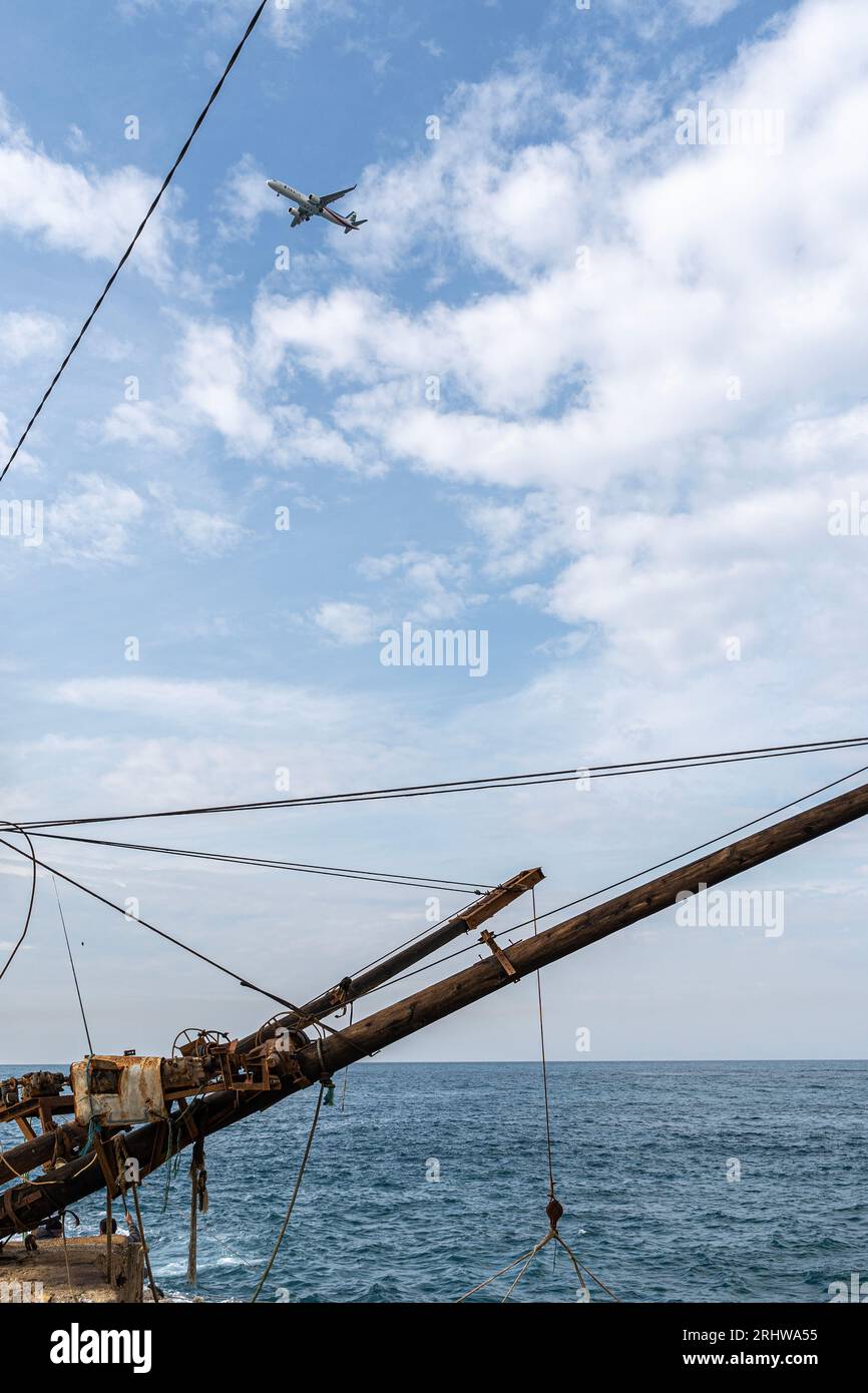 Airplane on final approach to Beirut International Airport, Lebanon ...