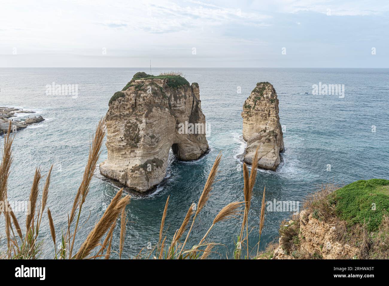 Raouche Rocks (Pigeon Rock), Beirut, Lebanon Stock Photo - Alamy