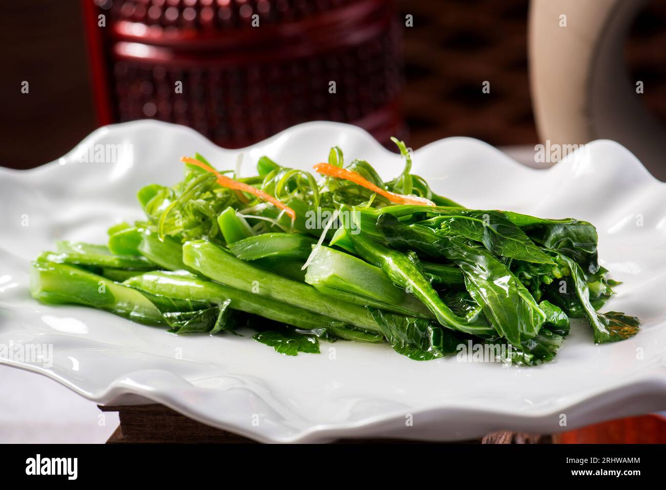stir fried Guangdong flowering Chinese Cabbage,Chinese food Stock Photo ...