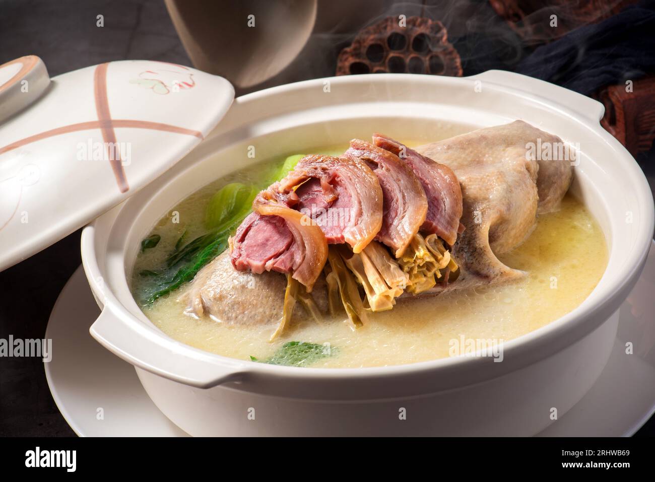 Muscovy Duck Broth with Bamboo Shoots and Jinhua ham，The fairy old duck ...
