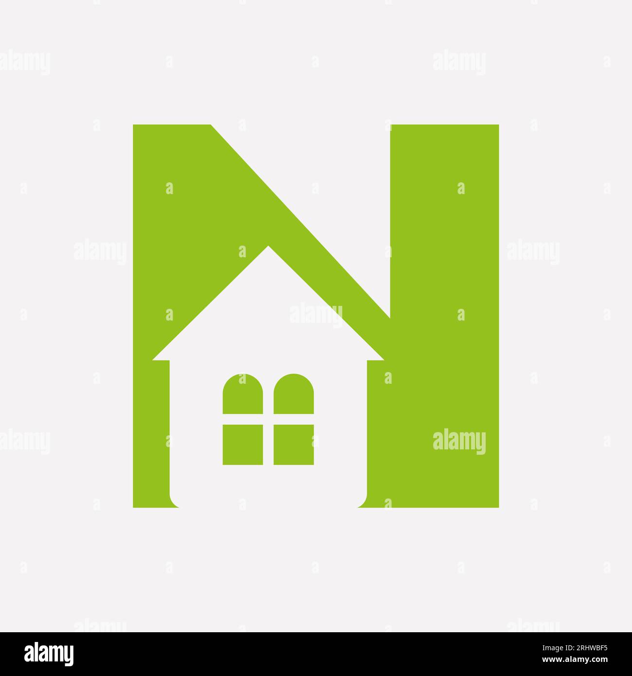 Letter N Home Concept With House Icon For Real Estate Symbol Stock ...