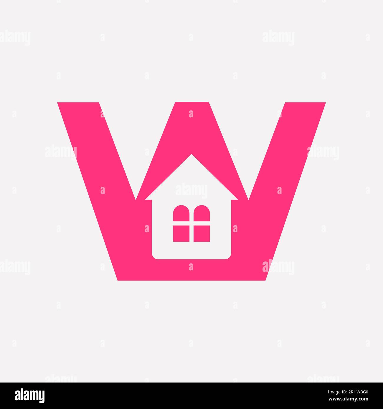 Letter W Home Concept With House Icon For Real Estate Symbol Stock ...