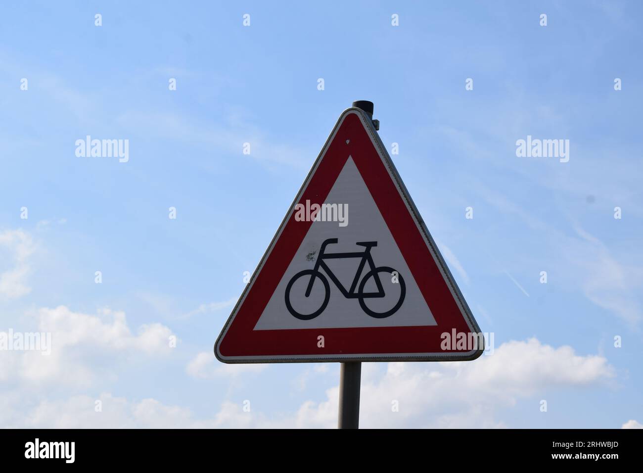 Bike warning sign in germany hi-res stock photography and images - Alamy