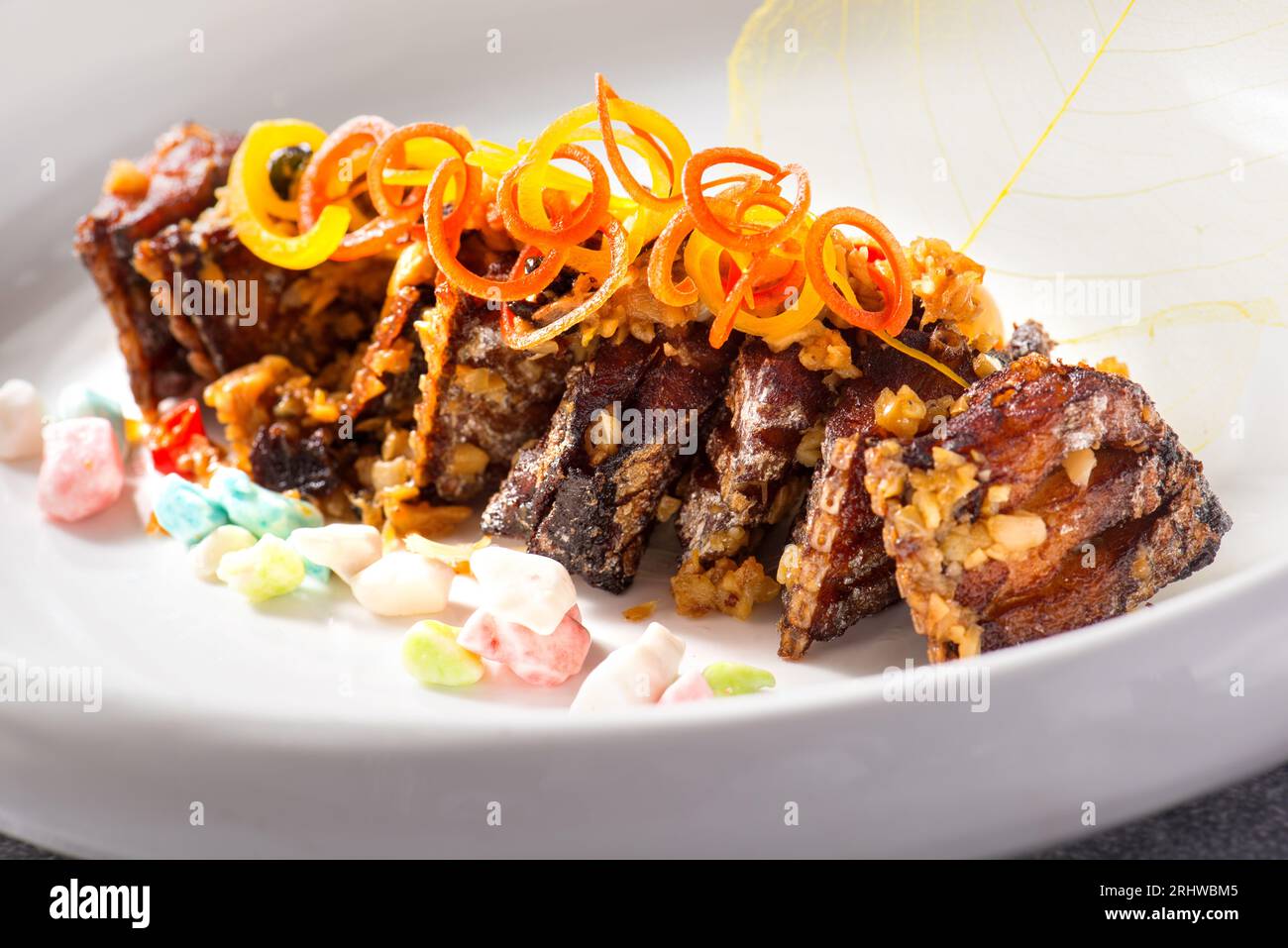 Fried beltfish (largehead hairtail), daiyu, Chinese food close up ...