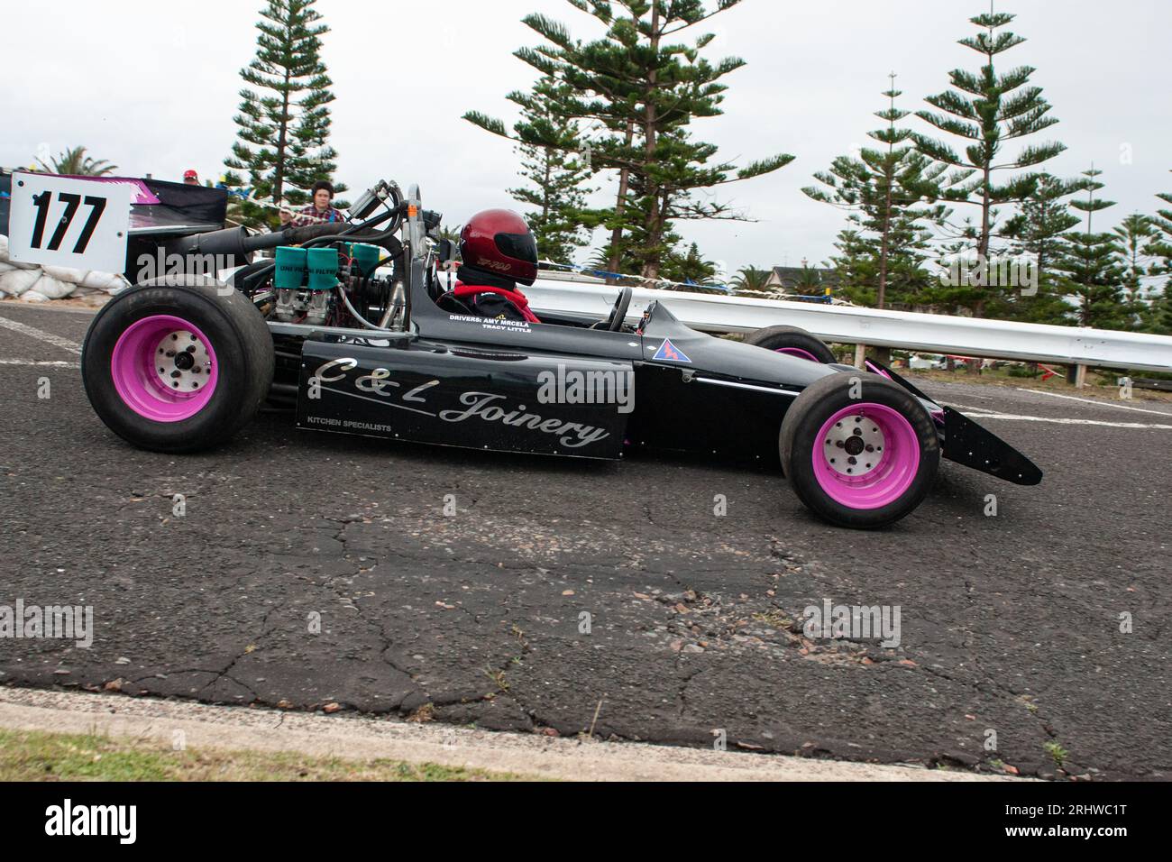 Club level open wheel race car competing in a hillclimb event in ...