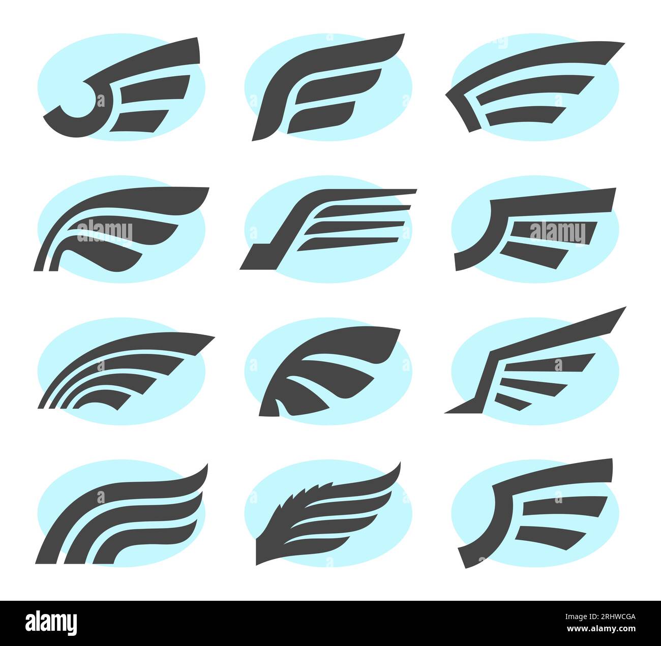 Set of wing signs design elements Stock Vector Image & Art - Alamy