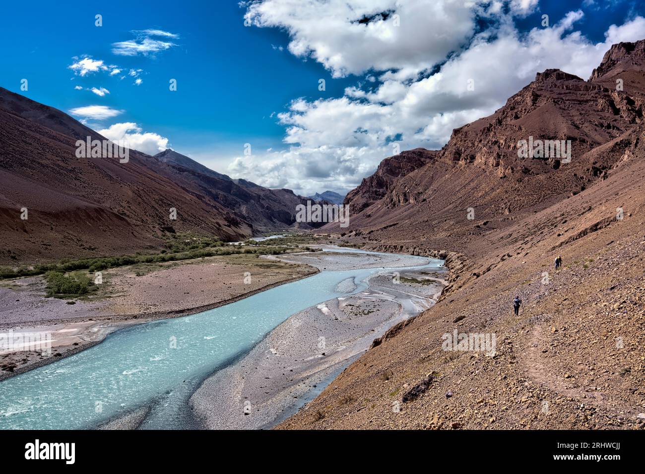 Trekking to Zanskar along the Tsarab Chu River, Ladakh, India Stock ...