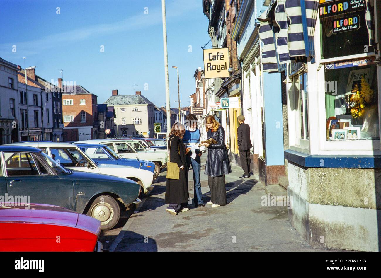 Female secondary school students engaged in geography fieldwork, UK ...