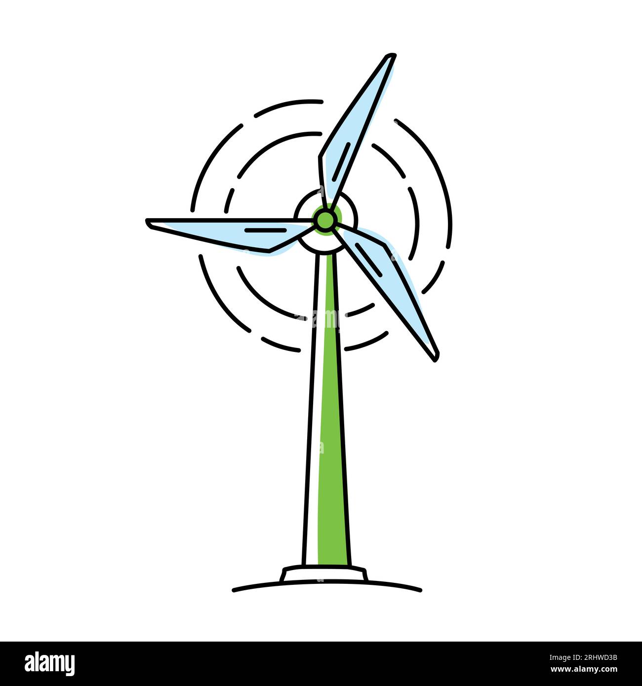 Wind turbine icon in doodle style. Alternative energy vector ...
