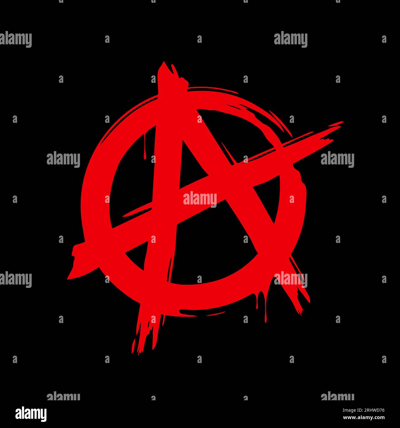 Grunge brush painted anarchy sign isolated on a white background ...