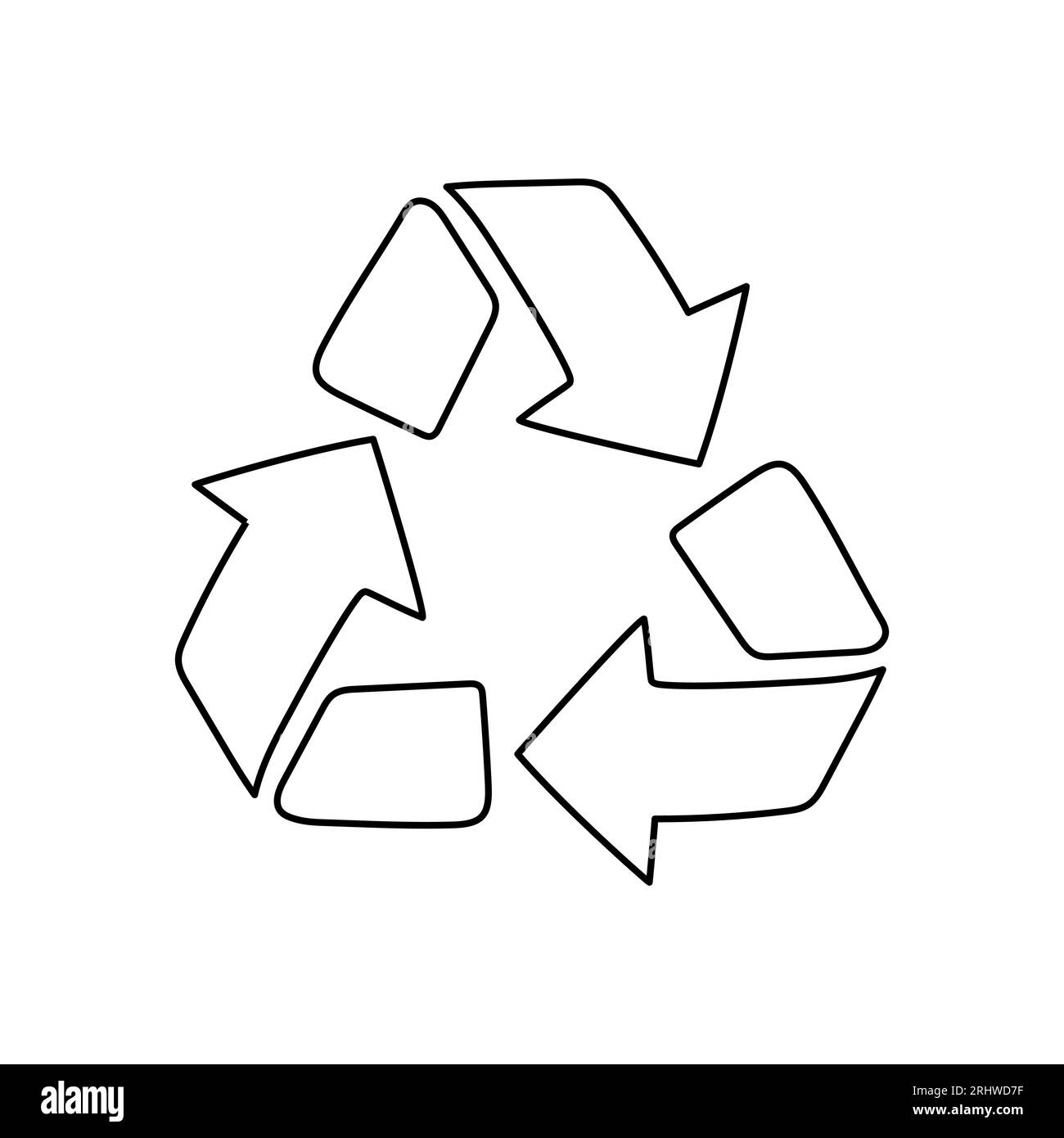 Recycle Symbol Vector Icon In Doodle Style Stock Vector Image And Art Alamy