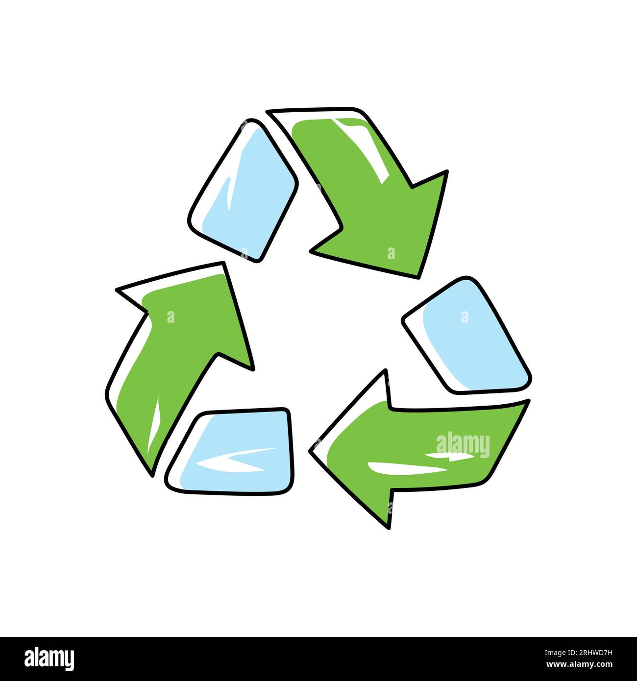 Recycle symbol, vector icon in doodle style Stock Vector Image & Art ...