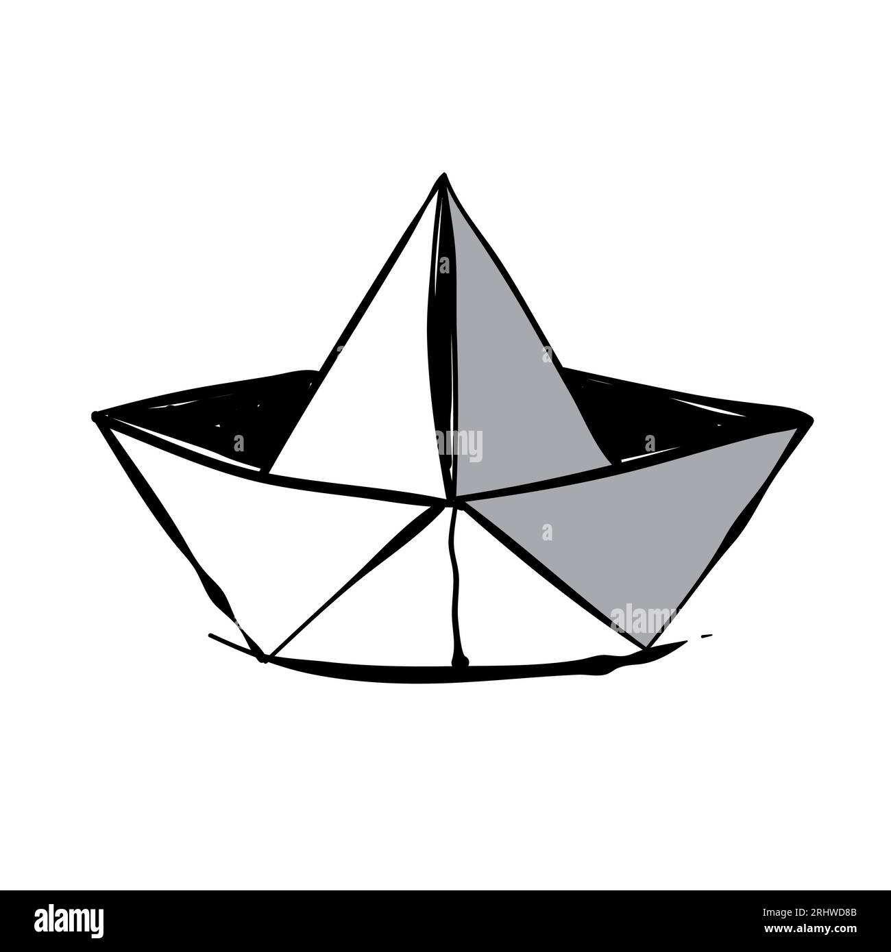 Paper boat vector icon. Hand drawn vector illustration Stock Vector ...