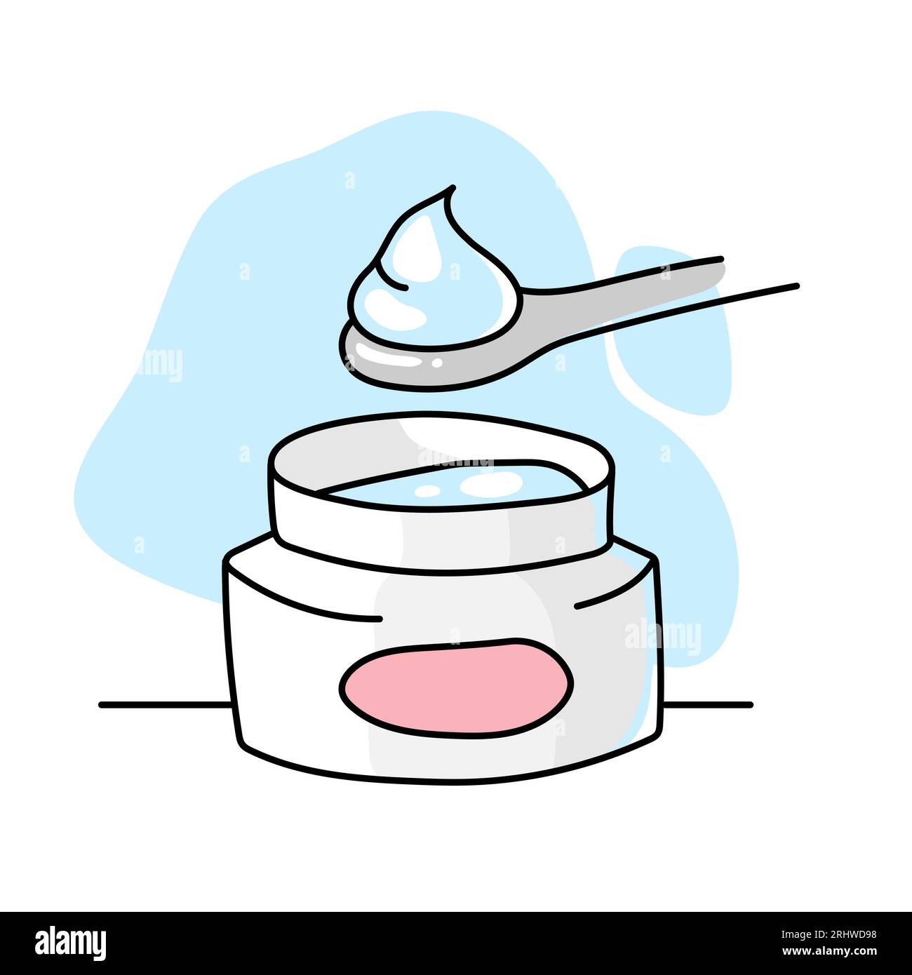 Jar of face cream with gel texture. Cosmetic skin care. Vector ...