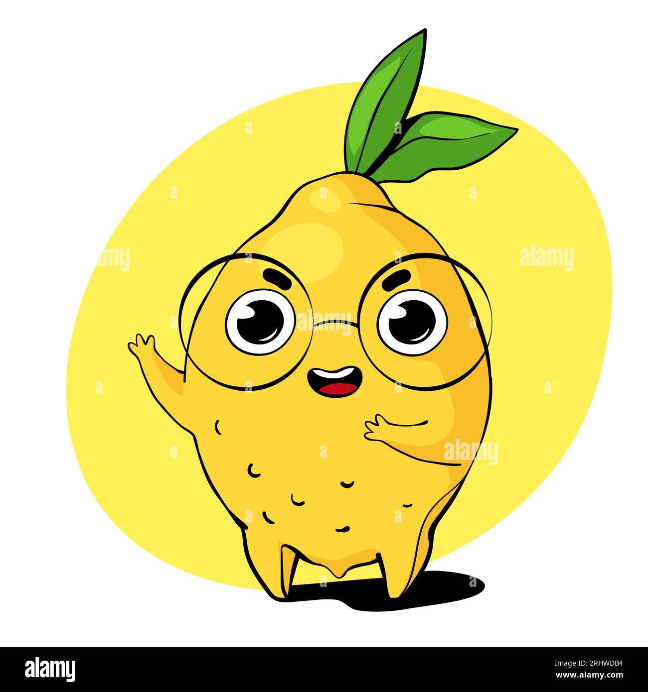 Cute happy lemon. Vector characters in cartoon style Stock Vector Image ...