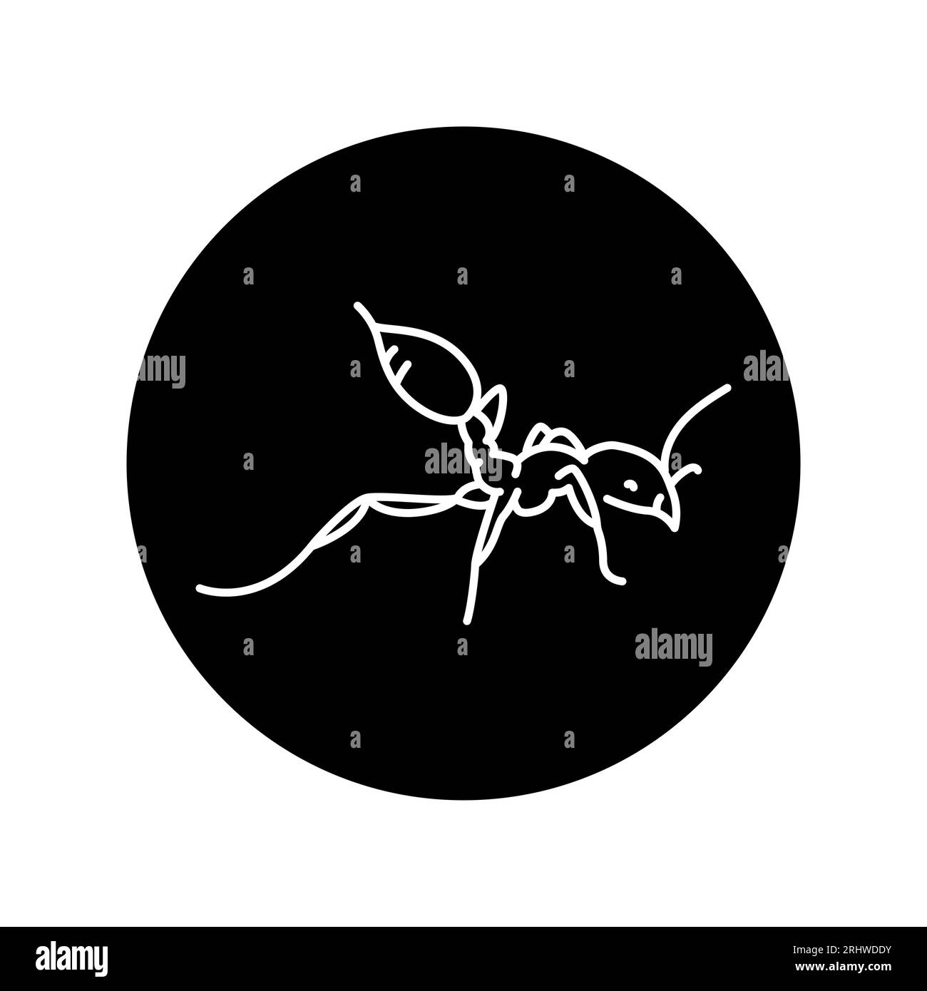 Red ant black line icon. Pictogram for web page, mobile app, promo ...