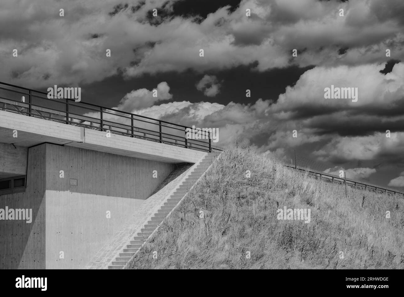 urban motorway with bridge and stairs, construction Stock Photo - Alamy