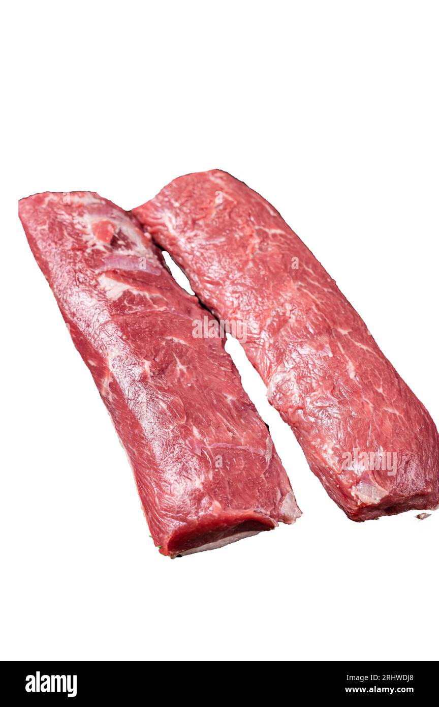 Fresh Raw lamb tenderloin, Mutton loin fillet Meat on marble board ...