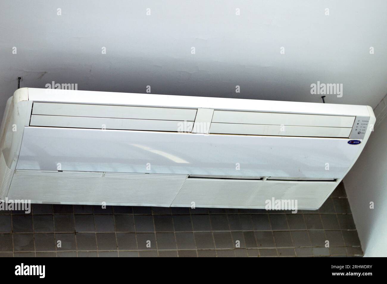 Cairo, Egypt, August 9 2023: Power air conditioner fan for cooling and ...