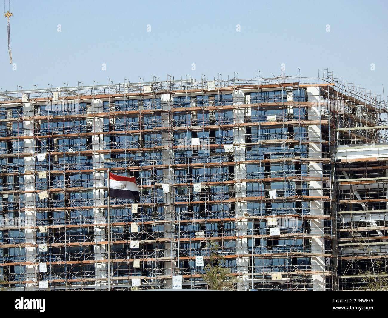 Cairo, Egypt, July 21 2023: A construction site of a new industrial ...