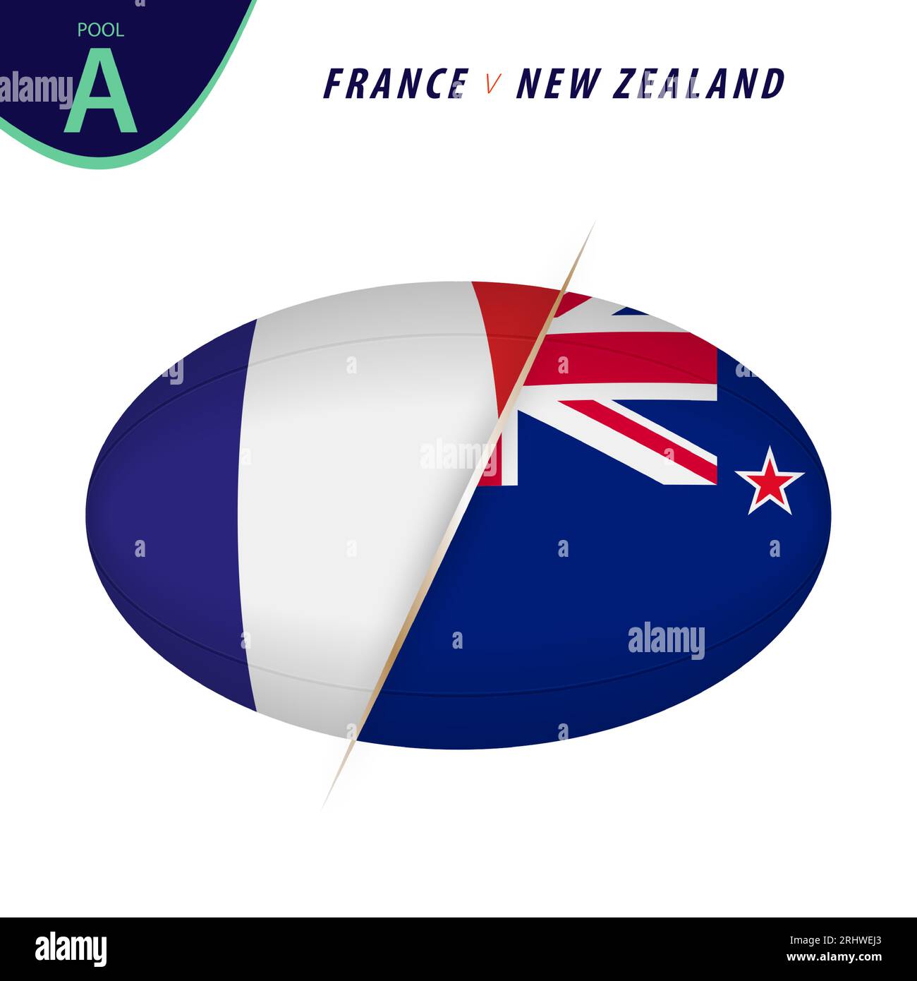 Rugby competition France v New Zealand. Rugby versus icon. Vector ...