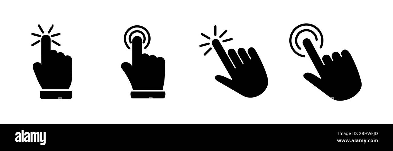 hand click icon vector. clicking finger icon. pointer icon Stock Vector ...