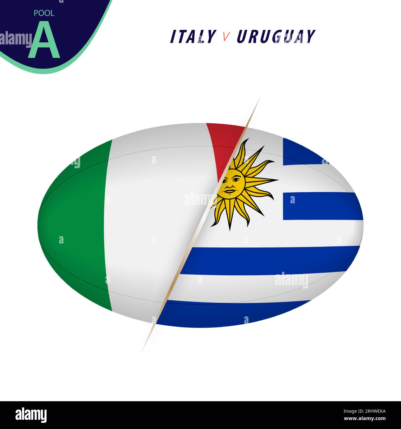 Rugby competition Italy v Uruguay. Rugby versus icon. Vector ...