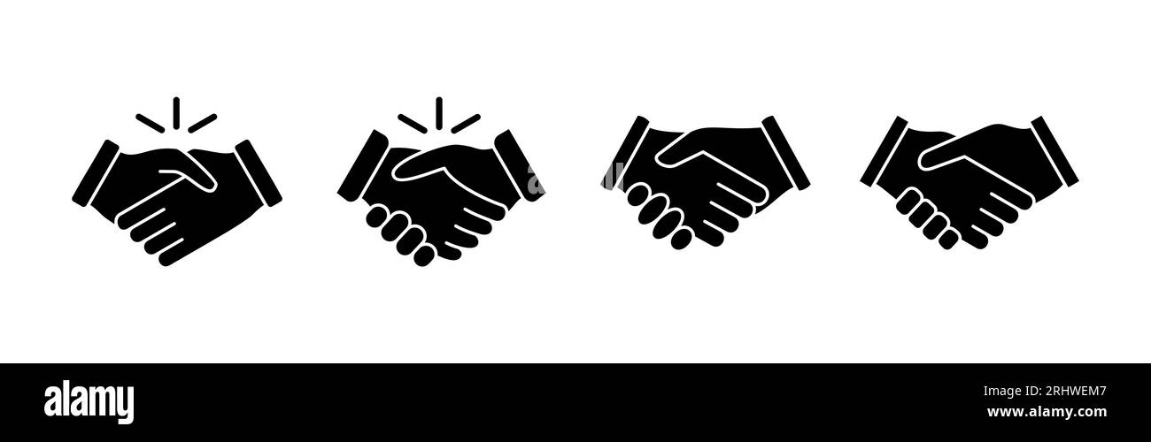 Hand shake icon vector. business handshake. contract agreement ...