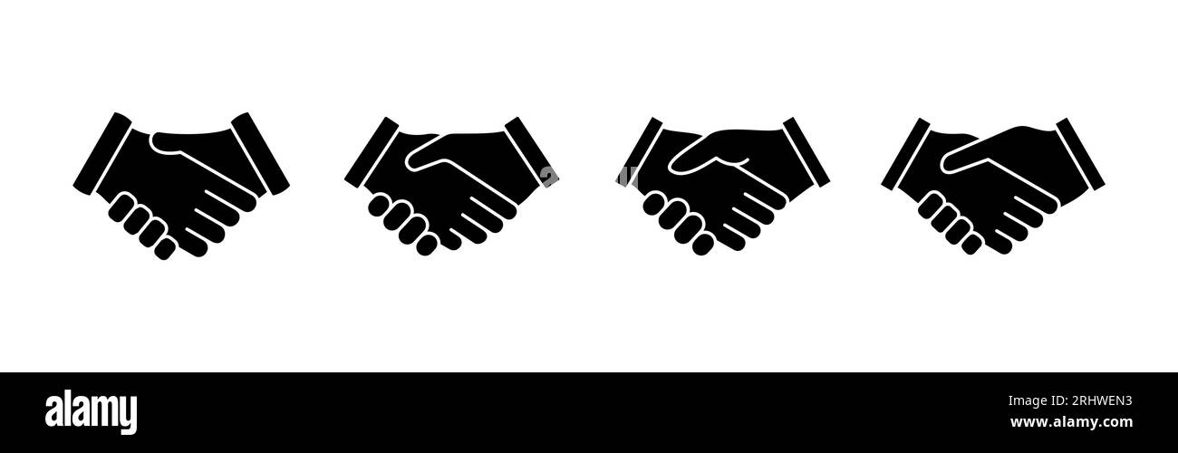 Hand shake icon vector. business handshake. contract agreement ...