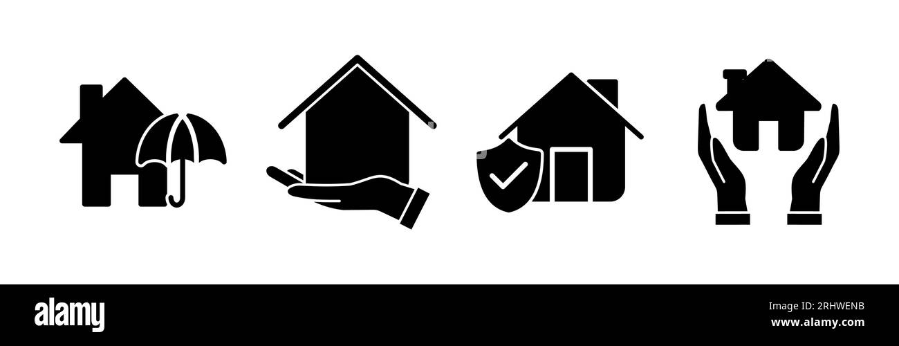 Home insurance icon vector. home shield protect logo Stock Vector Image ...