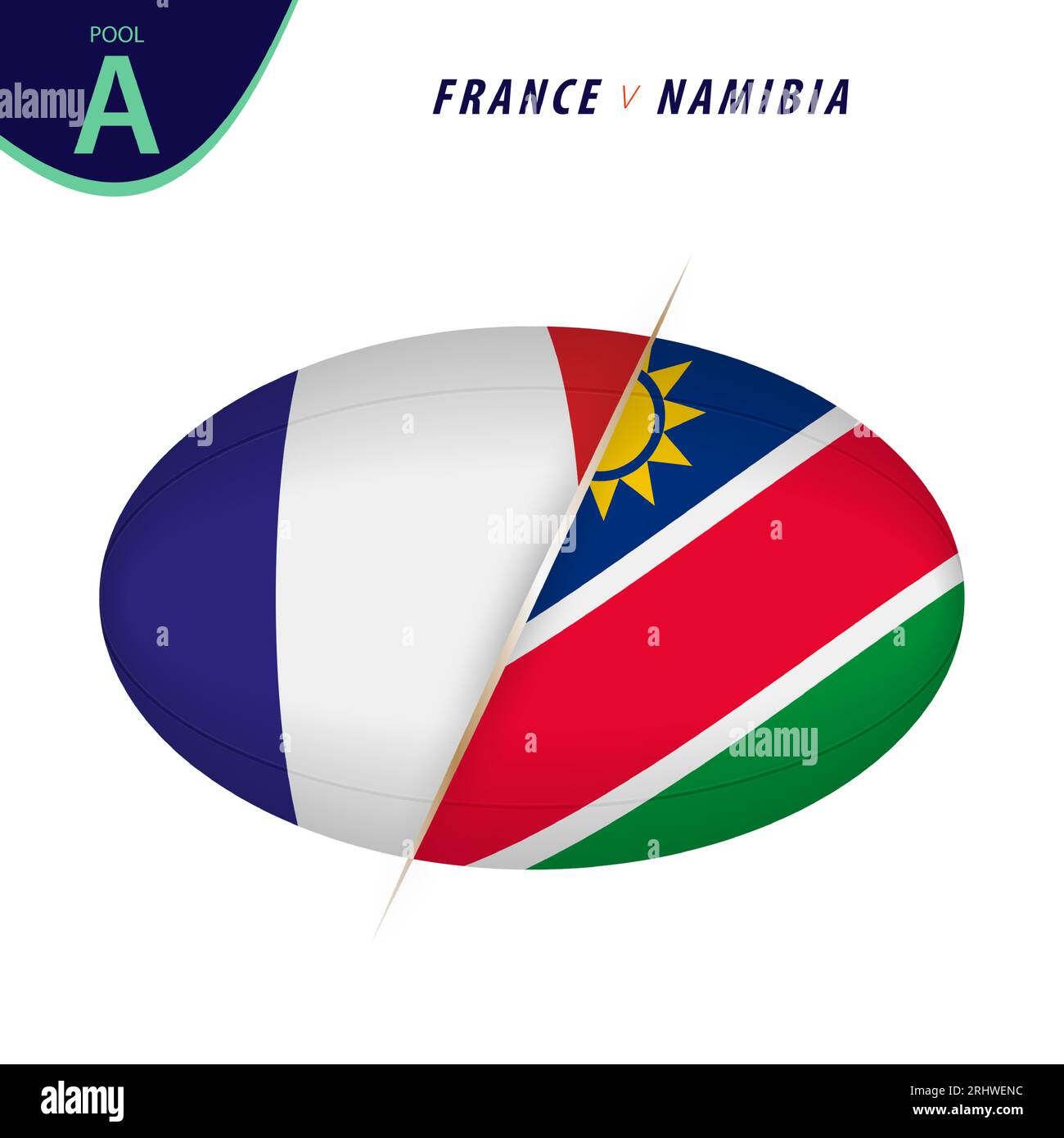 Rugby competition France v Namibia. Rugby versus icon. Vector ...