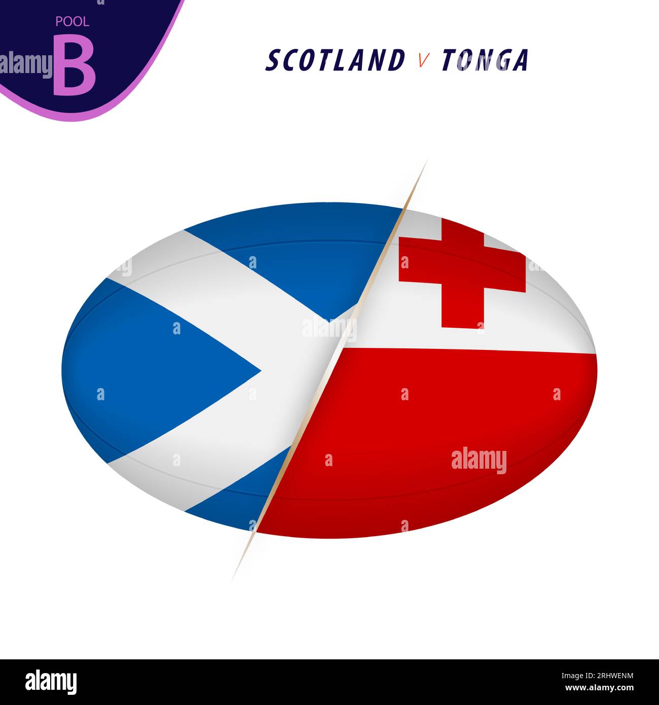 Rugby competition Scotland v Tonga. Rugby versus icon. Vector ...