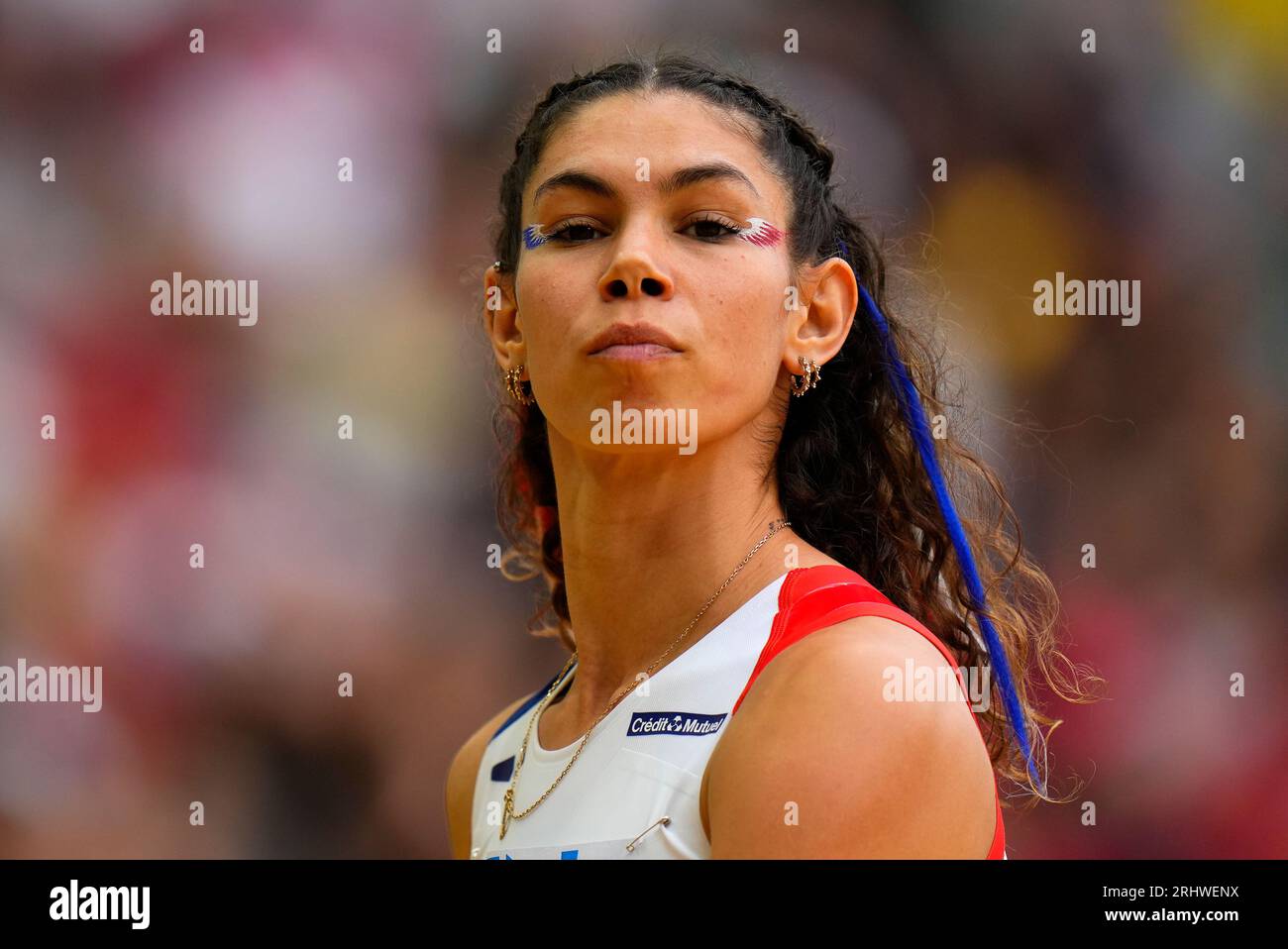 Auriana Lazraq-Khlass, of France looks up after finishing the ...