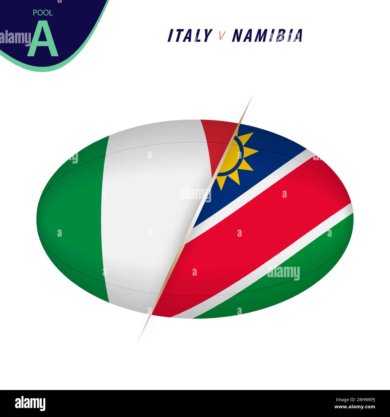 Rugby competition Italy v Namibia. Rugby versus icon. Vector ...