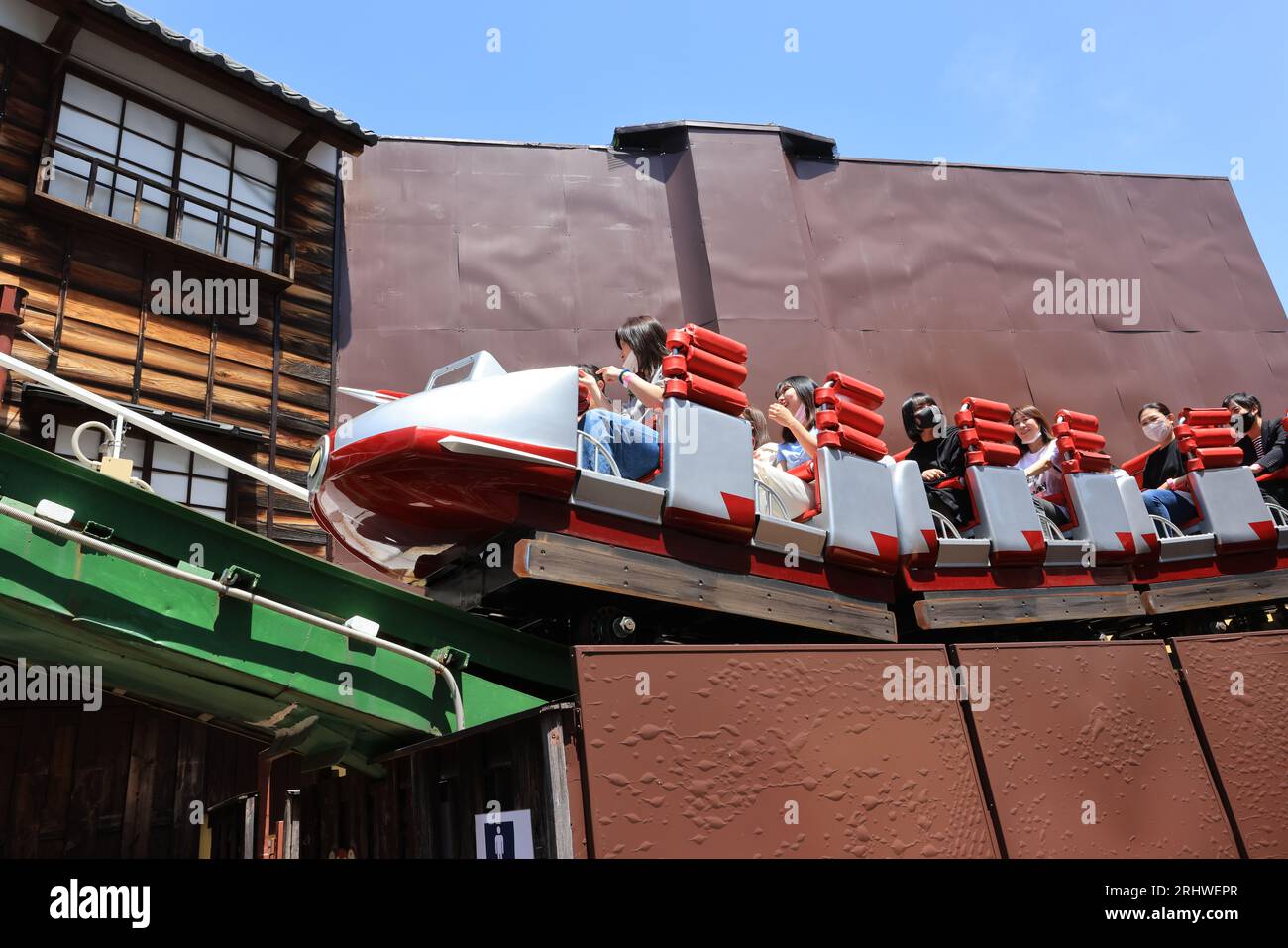Tokyo May 3 2023:roller coaster run in Hanayashiki, Hanayashiki is one ...