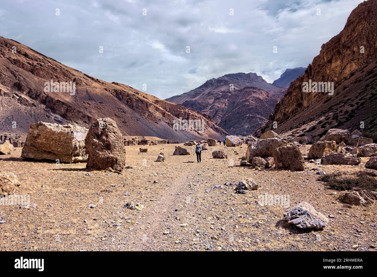High desert scenery on a trekking expedition to Zanskar, Ladakh, India ...