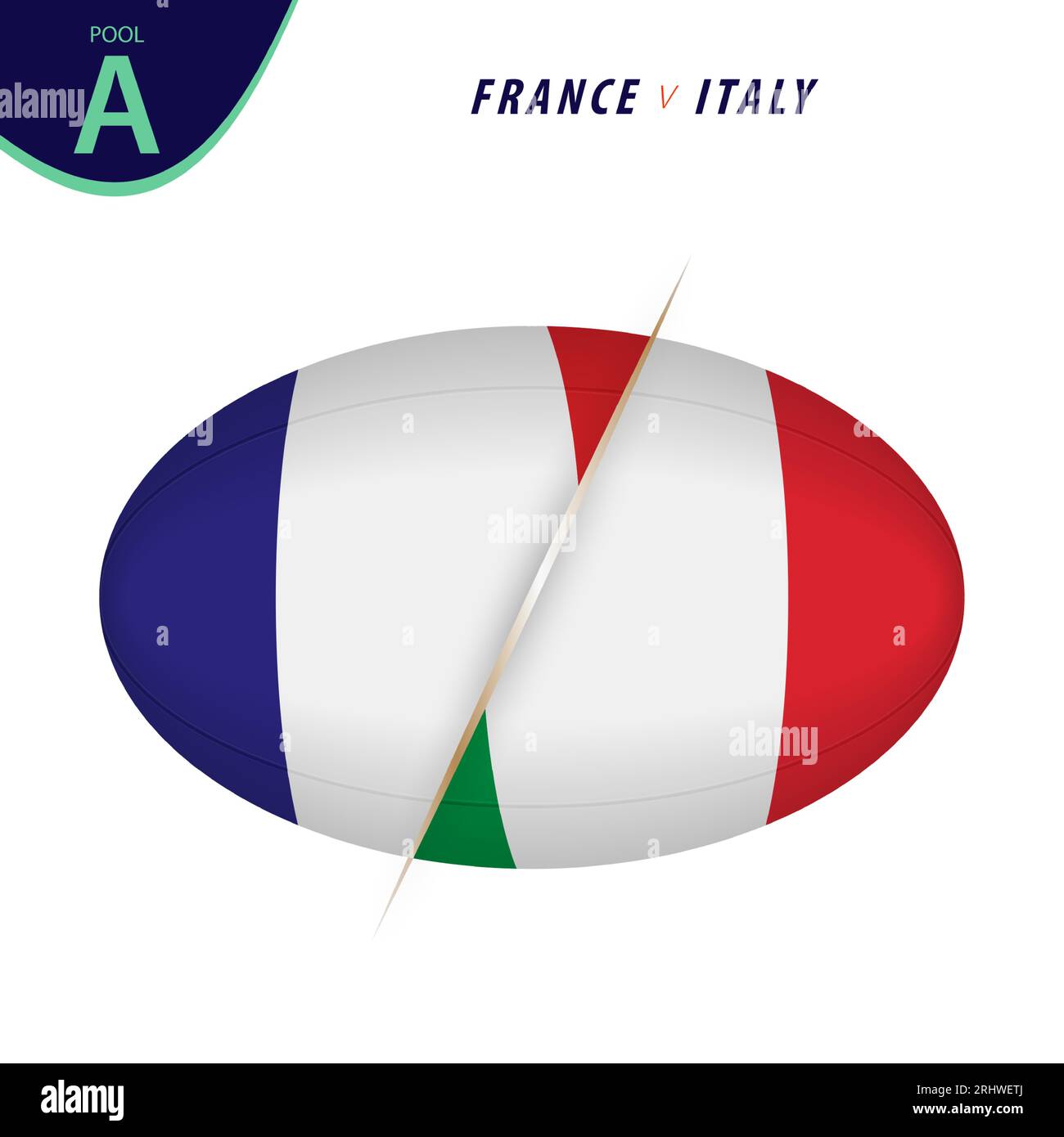 Rugby competition France v Italy. Rugby versus icon. Vector ...